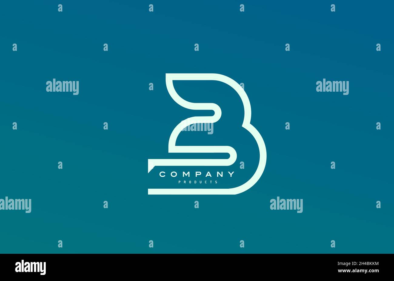 blue white B alphabet letter logo icon with line. Design for company ...