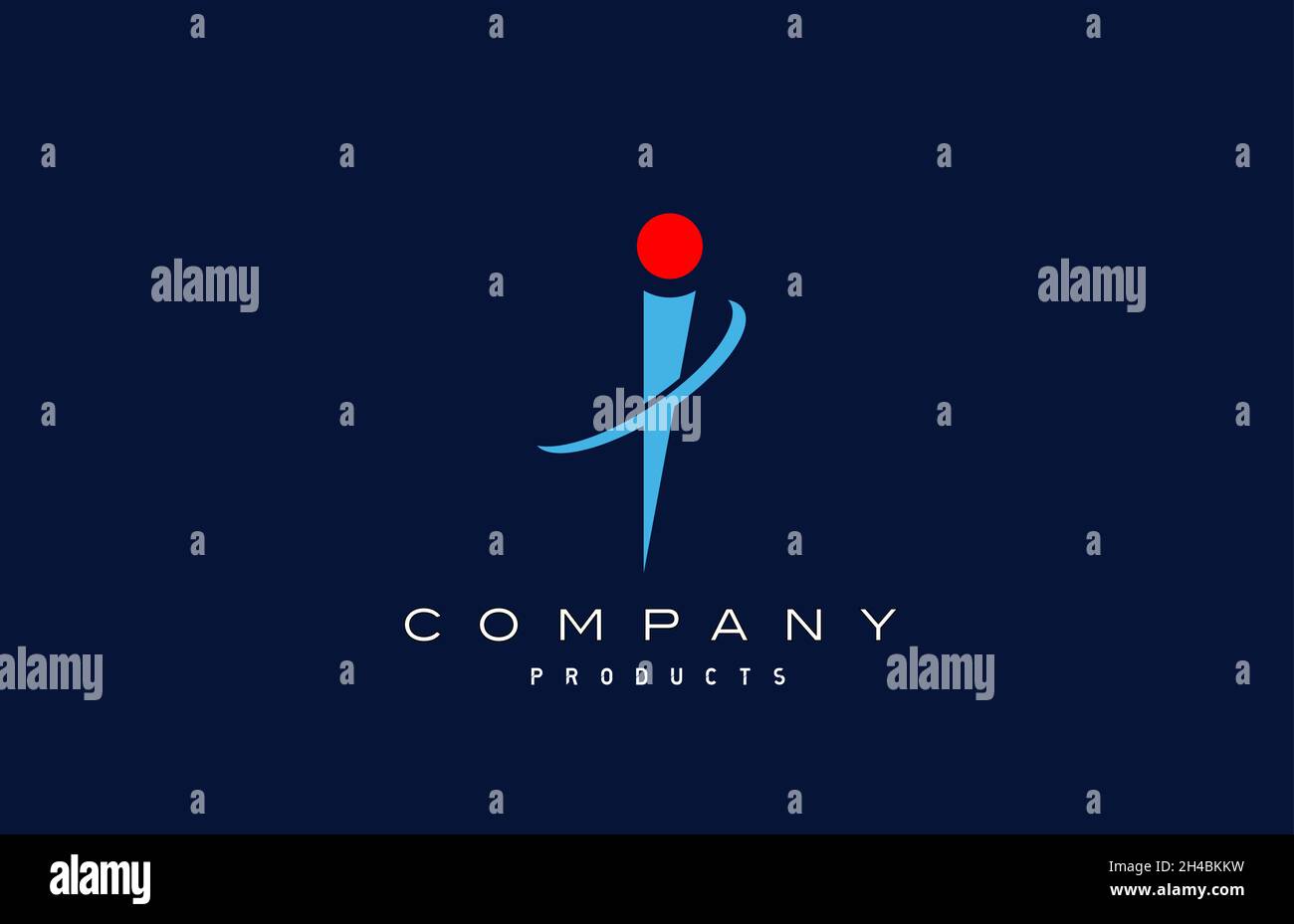 blue red I alphabet letter logo icon. Design for business and company ...