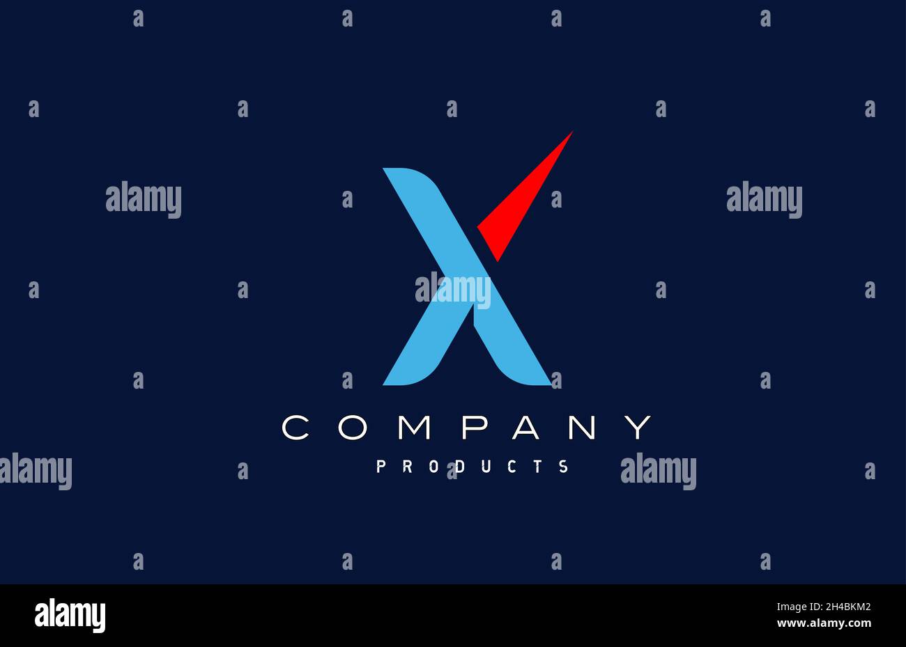 blue red X alphabet letter logo icon. Design for business and company ...