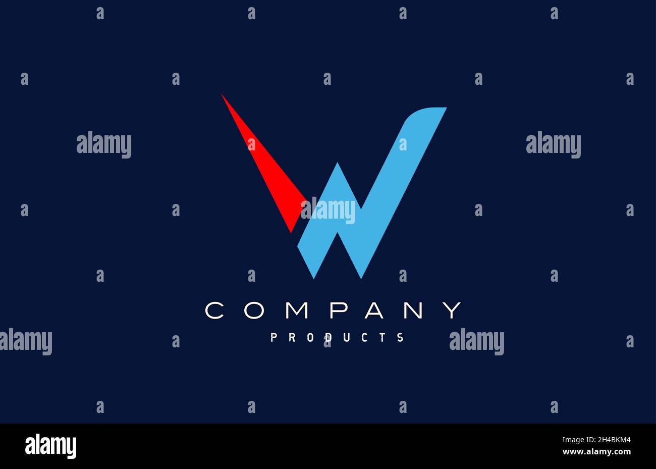 blue red W alphabet letter logo icon. Design for business and company ...