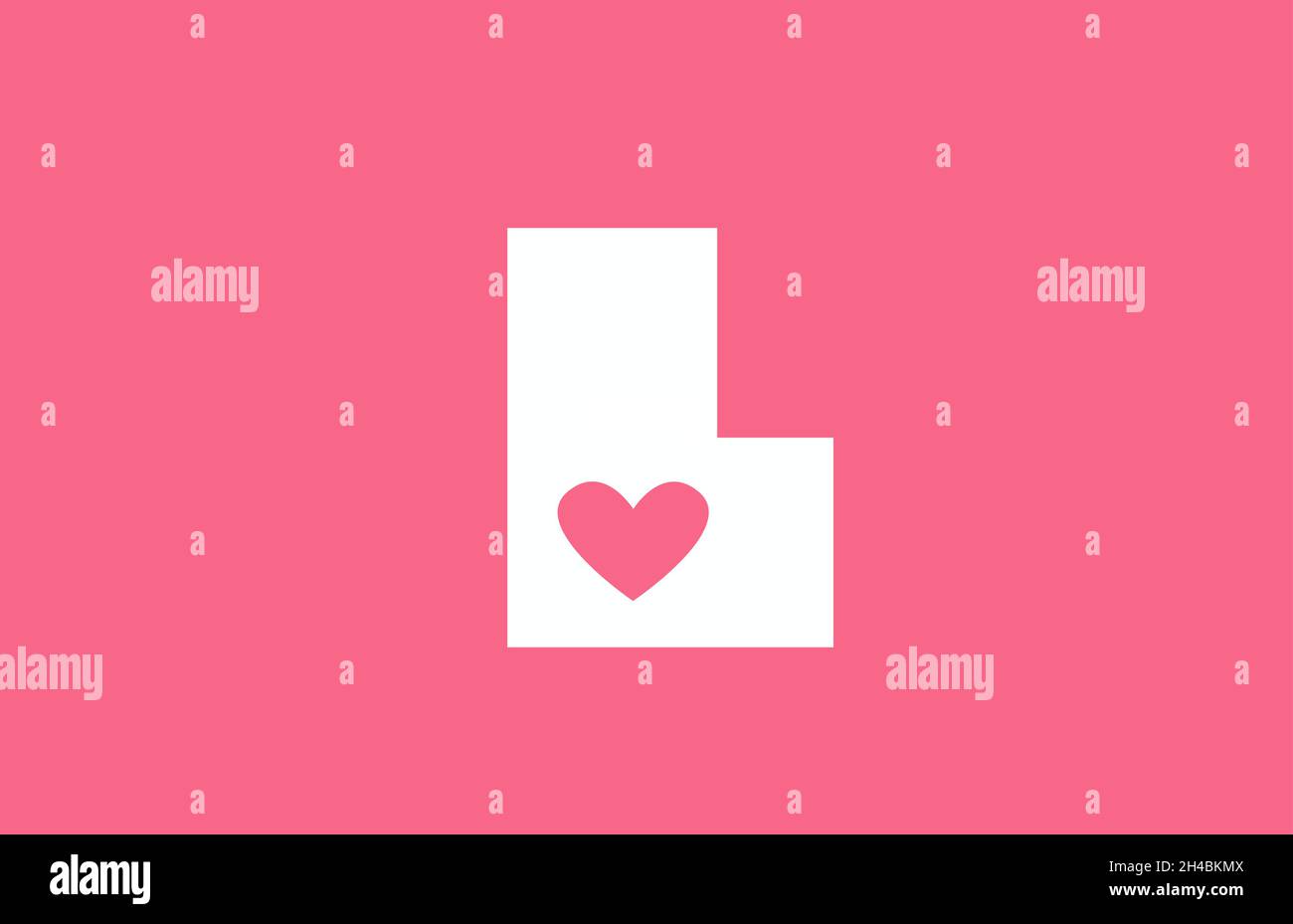L pink love heart alphabet letter logo icon. Creative design for a ...