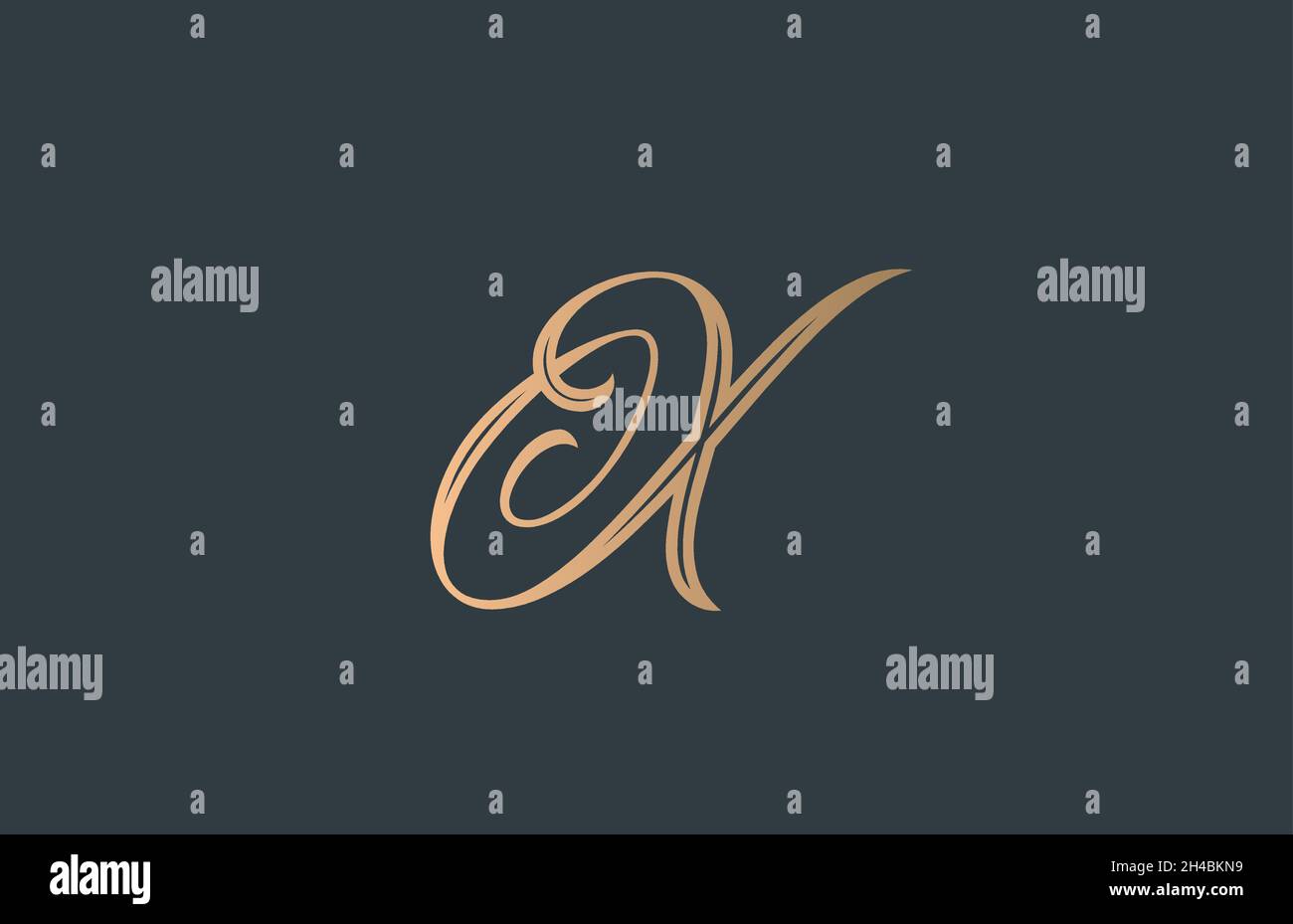 yellow green calligraphy X alphabet letter logo icon. Handwritten ...