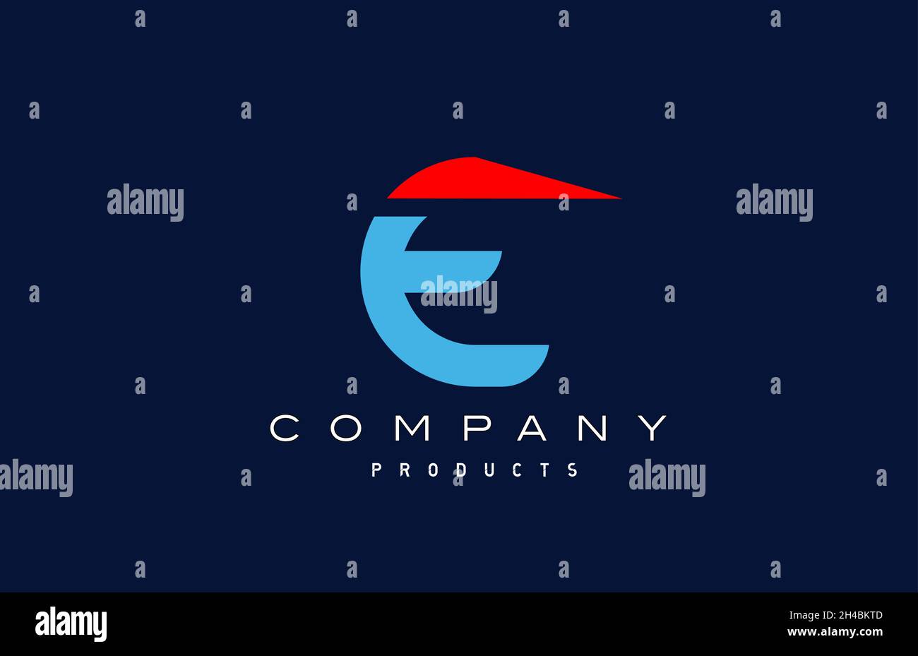 blue red E alphabet letter logo icon. Design for business and company ...