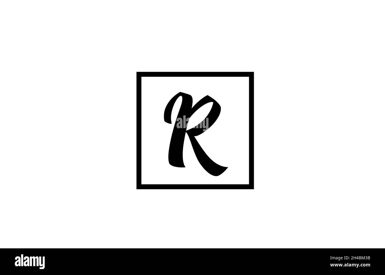 simple black and white R alphabet letter logo icon. Design for business ...