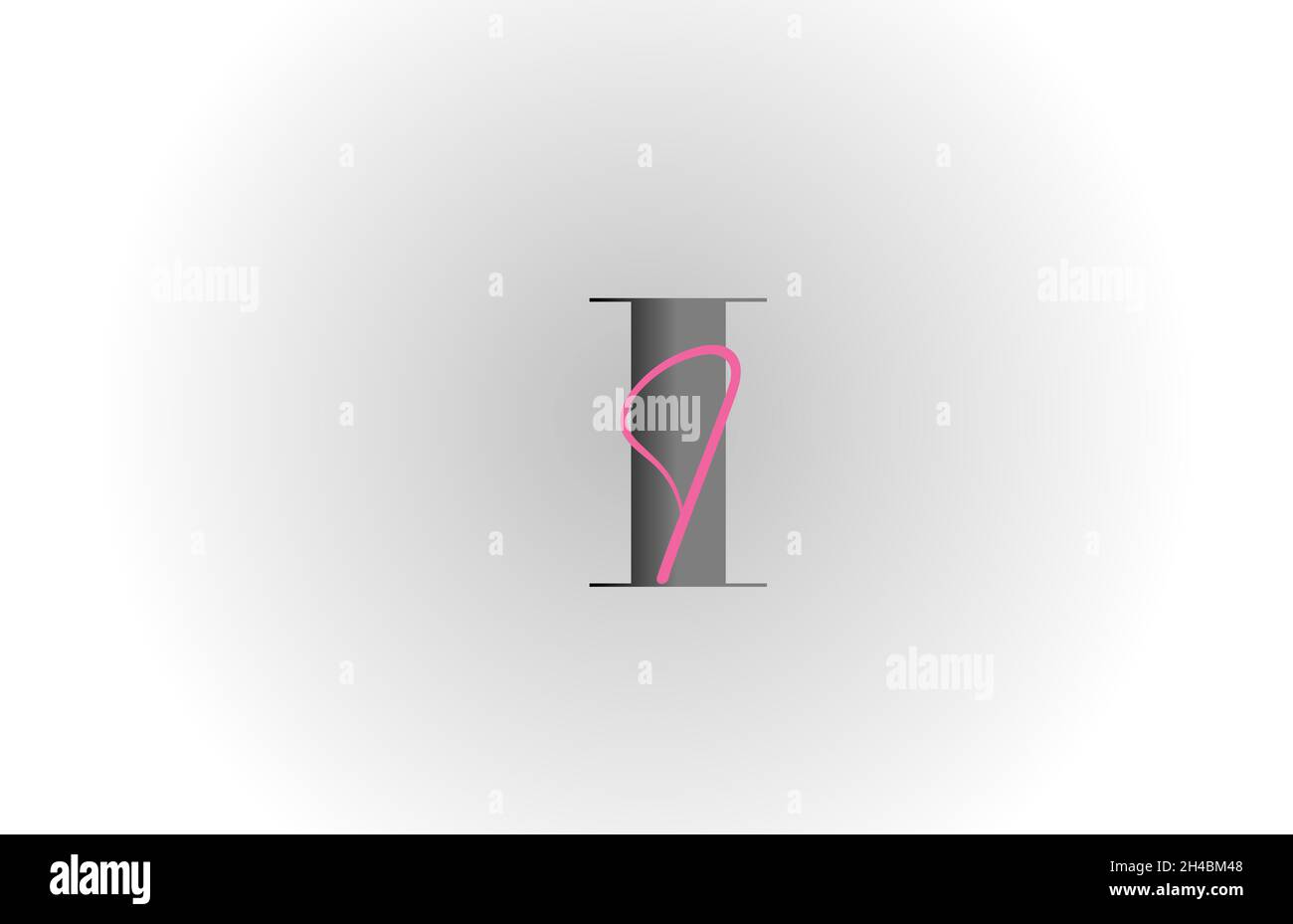 grey pink I alphabet letter logo icon. Creative design for business and ...