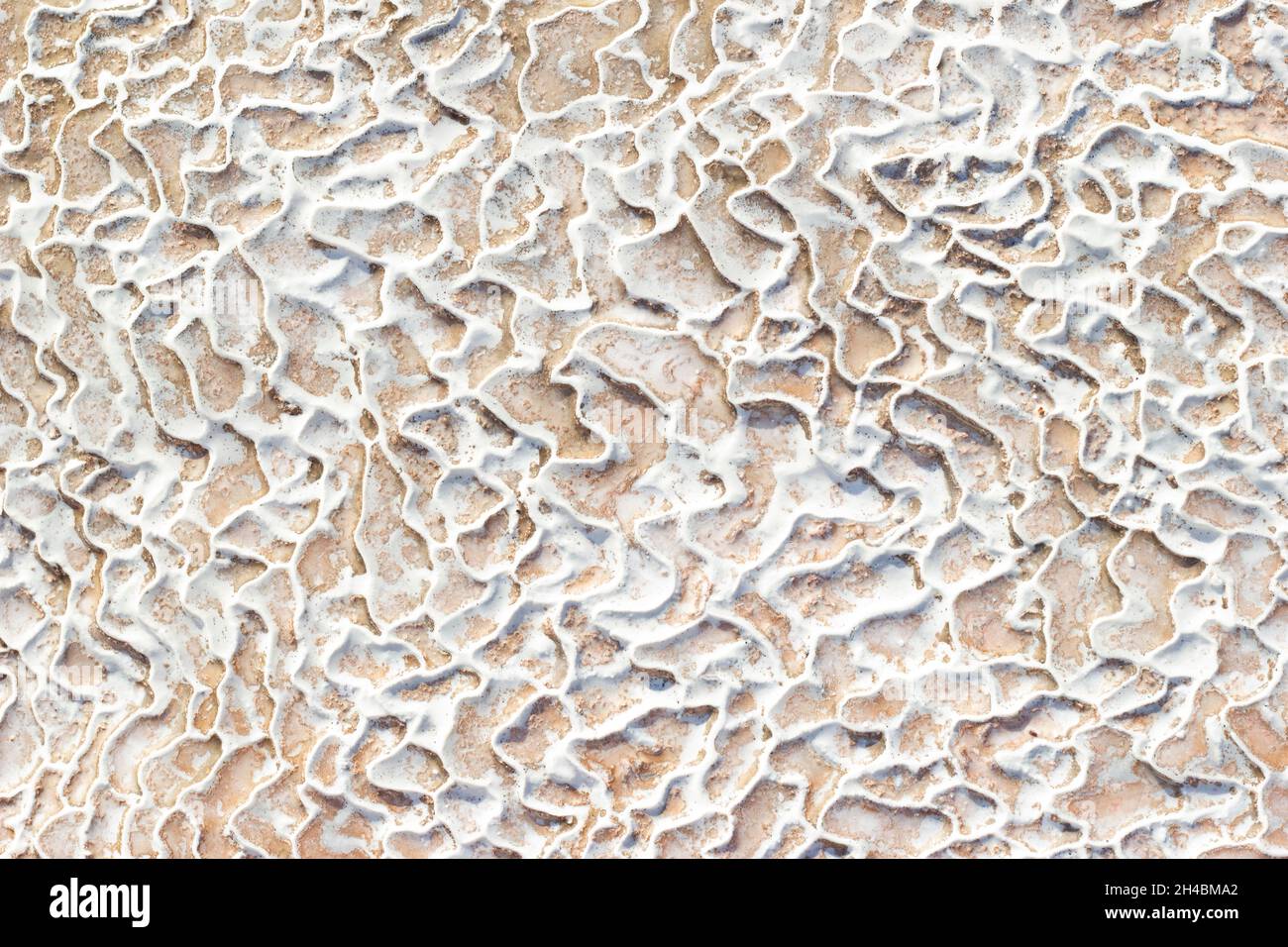 Textured background of asymmetric shape limestone deposits. Top view ...