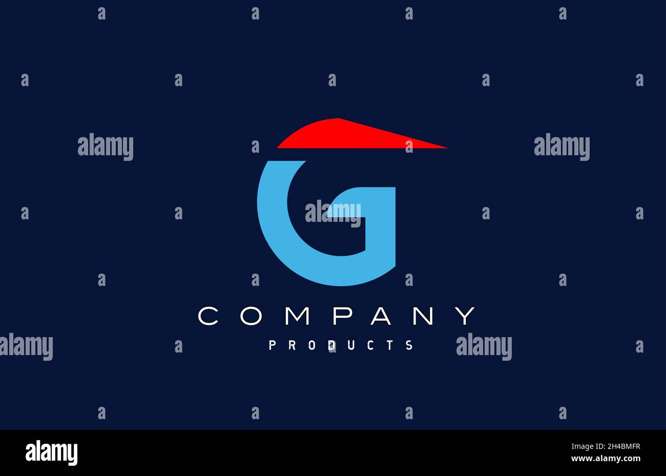 blue red G alphabet letter logo icon. Design for business and company ...