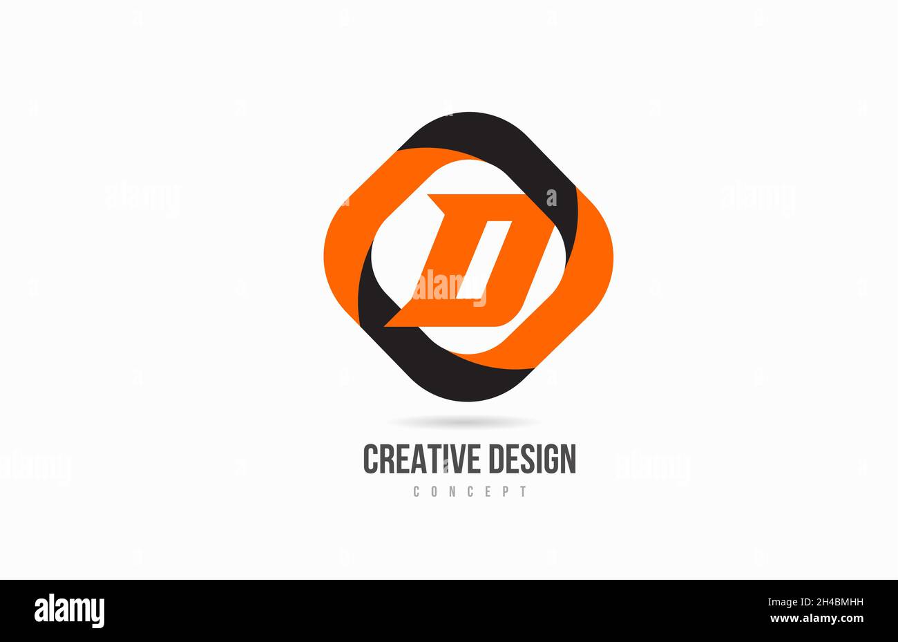 D alphabet letter logo icon in orange colour. Design for company and ...