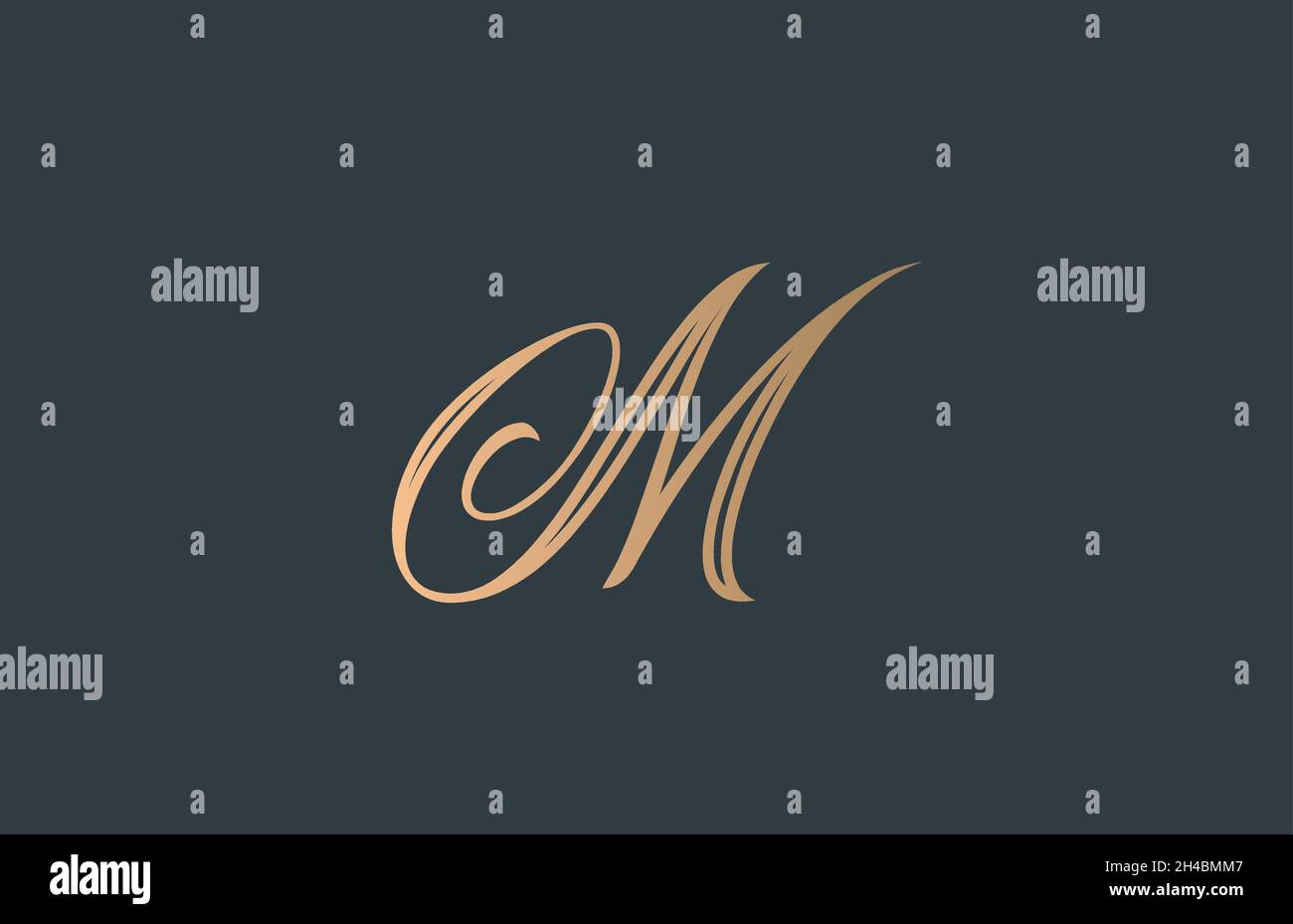 yellow green calligraphy M alphabet letter logo icon. Handwritten ...