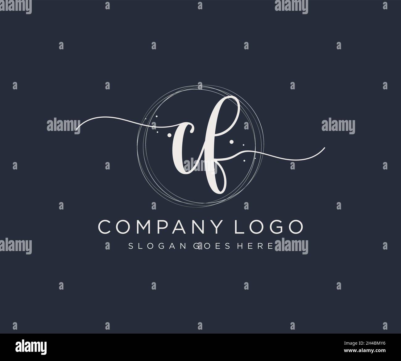 CF feminine logo. Usable for Nature, Salon, Spa, Cosmetic and Beauty ...