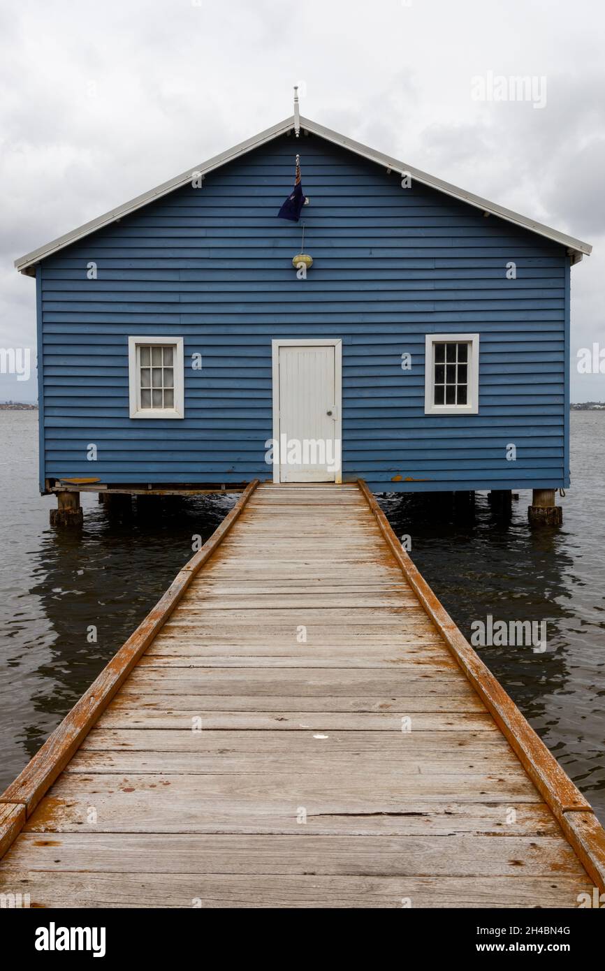 Crawley Edge Boatshed also known as the blue boat house lcoated in ...