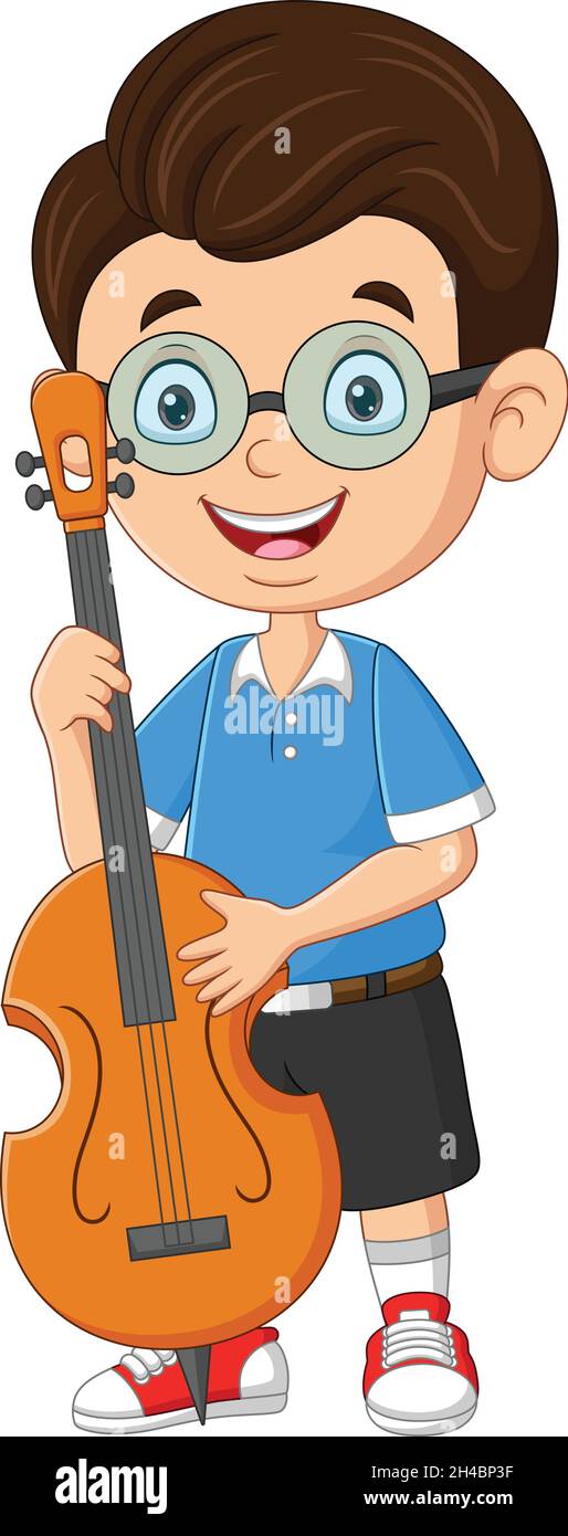 Cartoon little boy playing a cello Stock Vector Image & Art - Alamy