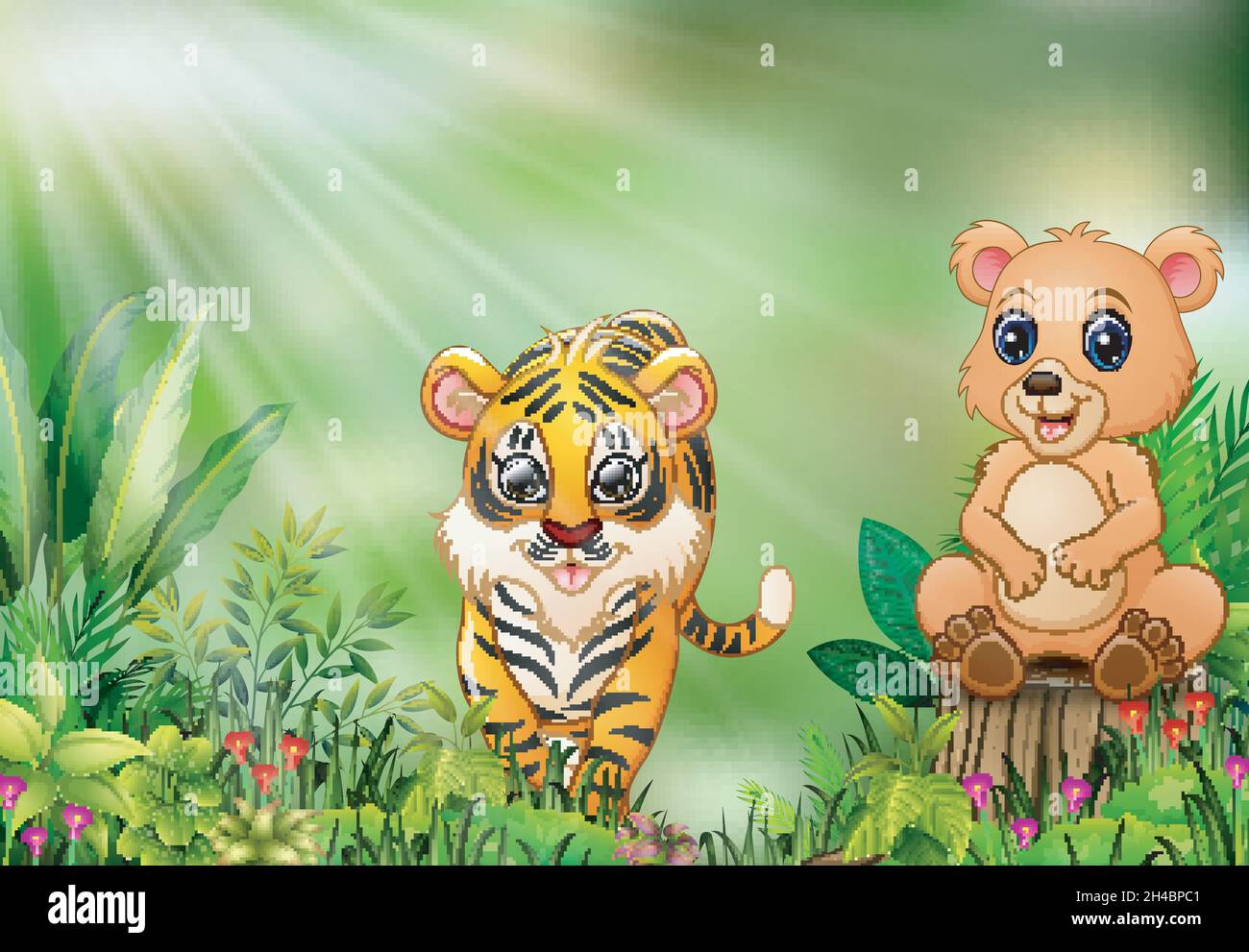 Tiger up a tree Stock Vector Images - Alamy