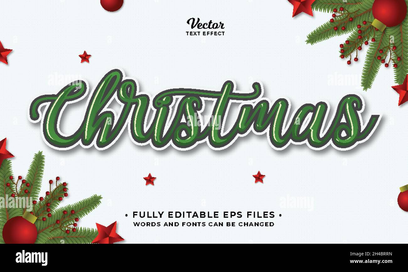Christmas text effect with background editable eps cc. words and fonts ...