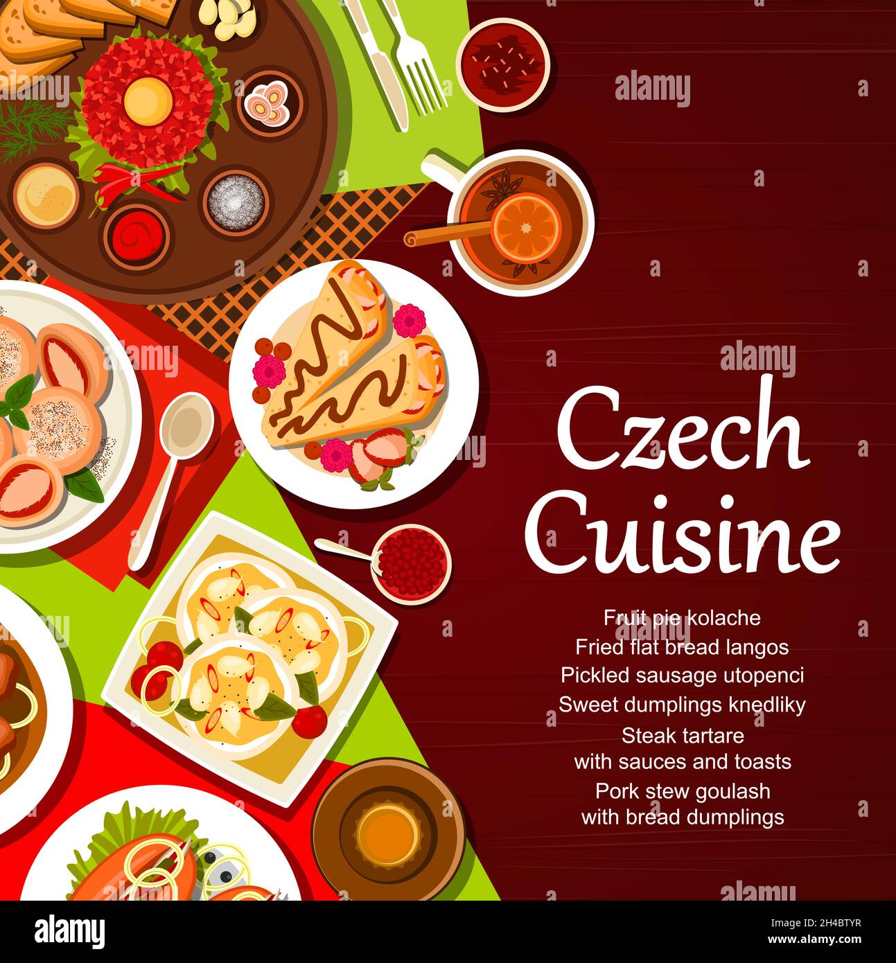 Knedliky with goulash Stock Vector Images - Alamy