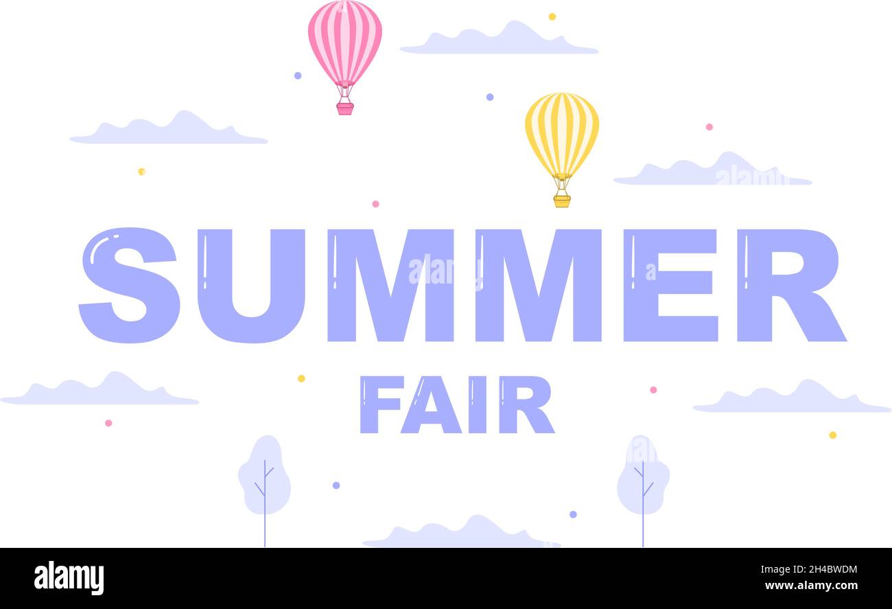 Summer Fair with Carnival, Circus, Funfair or Amusement Park. Landscape ...