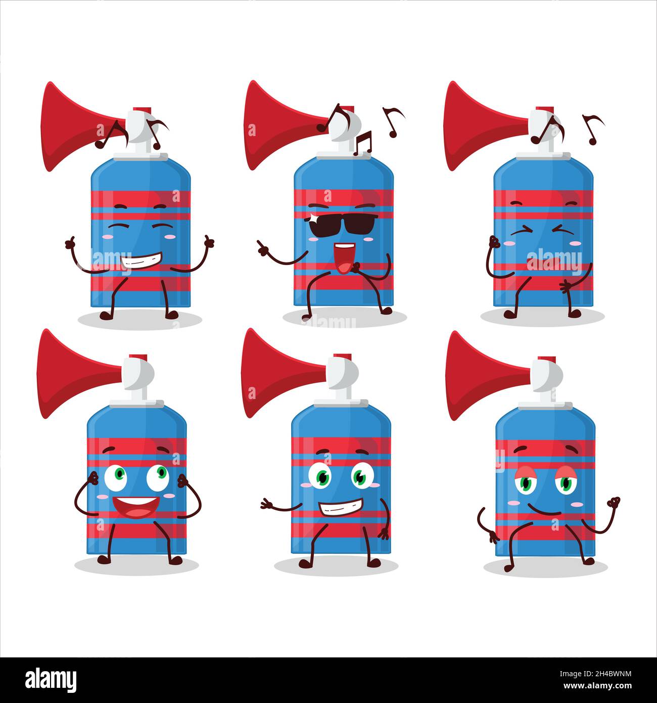 An image of blue air horn dancer cartoon character enjoying the music ...