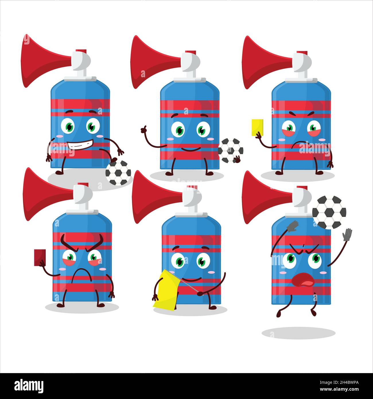 Blue air horn cartoon character working as a Football referee. Vector ...