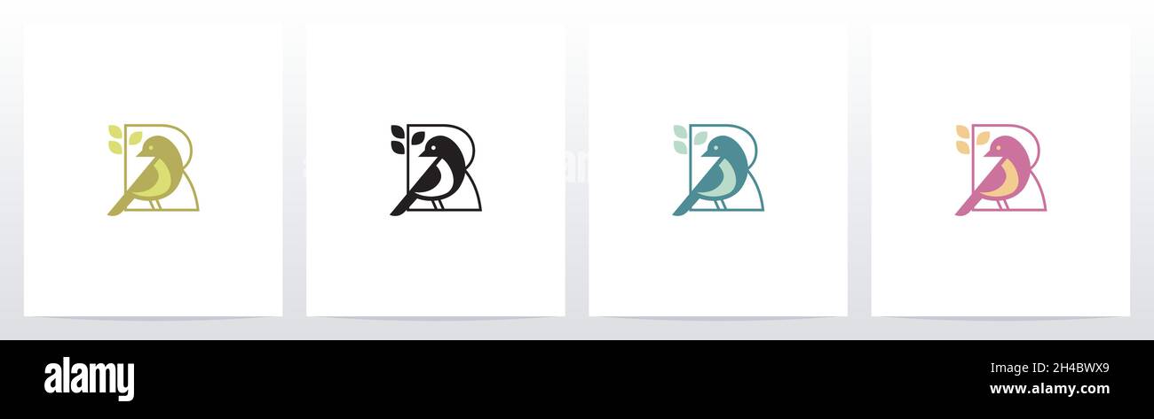 Bird Perch On Letter Logo Design R Stock Vector Image & Art - Alamy