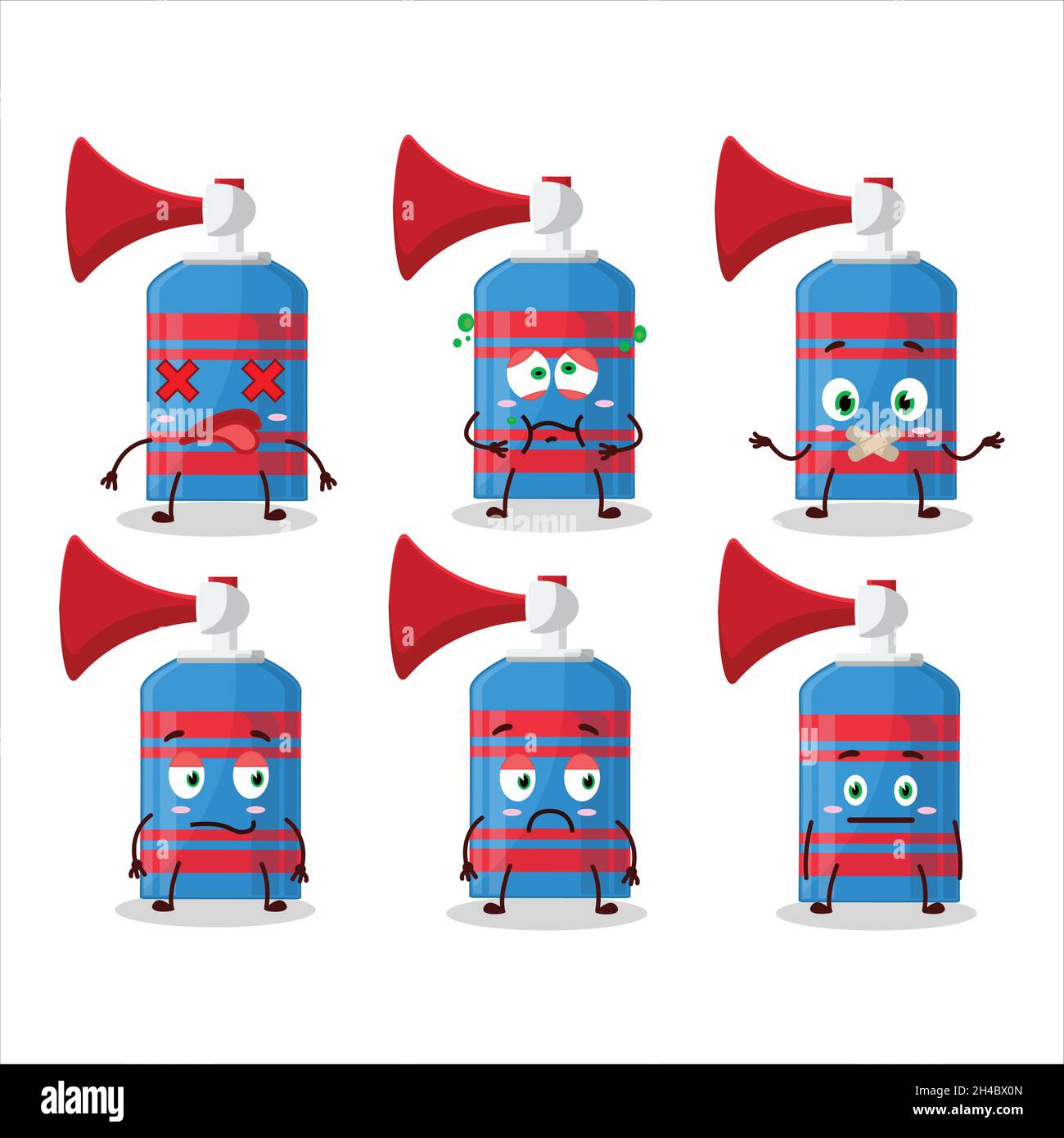 Blue air horn cartoon character with nope expression. Vector ...