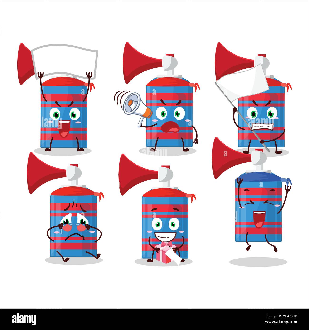 Mascot design style of blue air horn character as an attractive ...