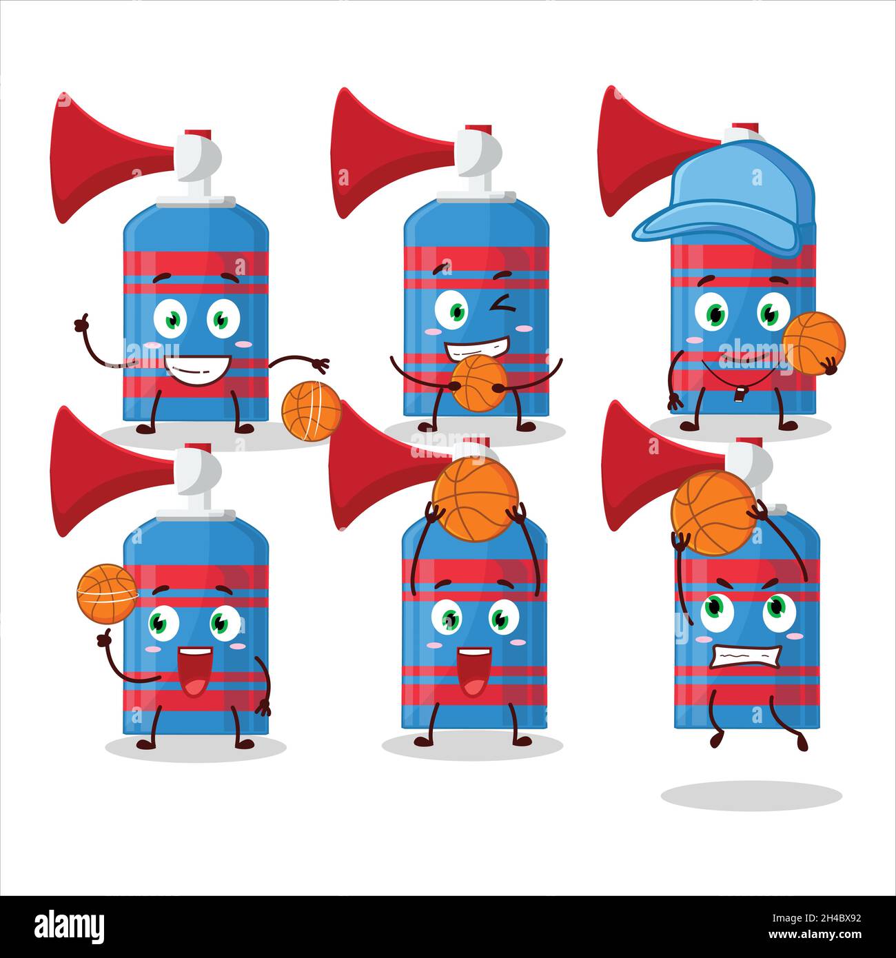 Talented blue air horn cartoon character as a basketball athlete ...