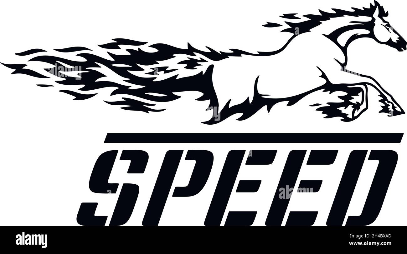 Horse, speed - Sticker for car isolated on white. Vector stock Stock ...