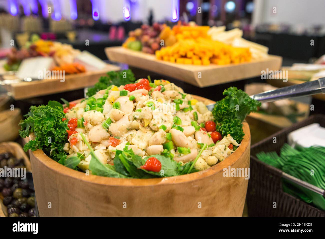 Vegetarian salad on display at a dinner buffet at an event Stock Photo ...