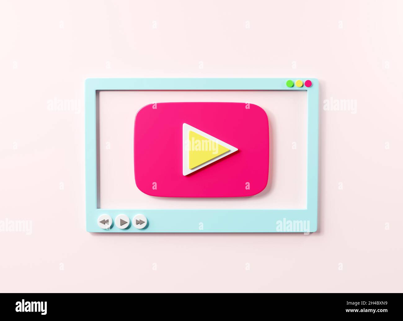 Video media player screen interface for social media template for web ...