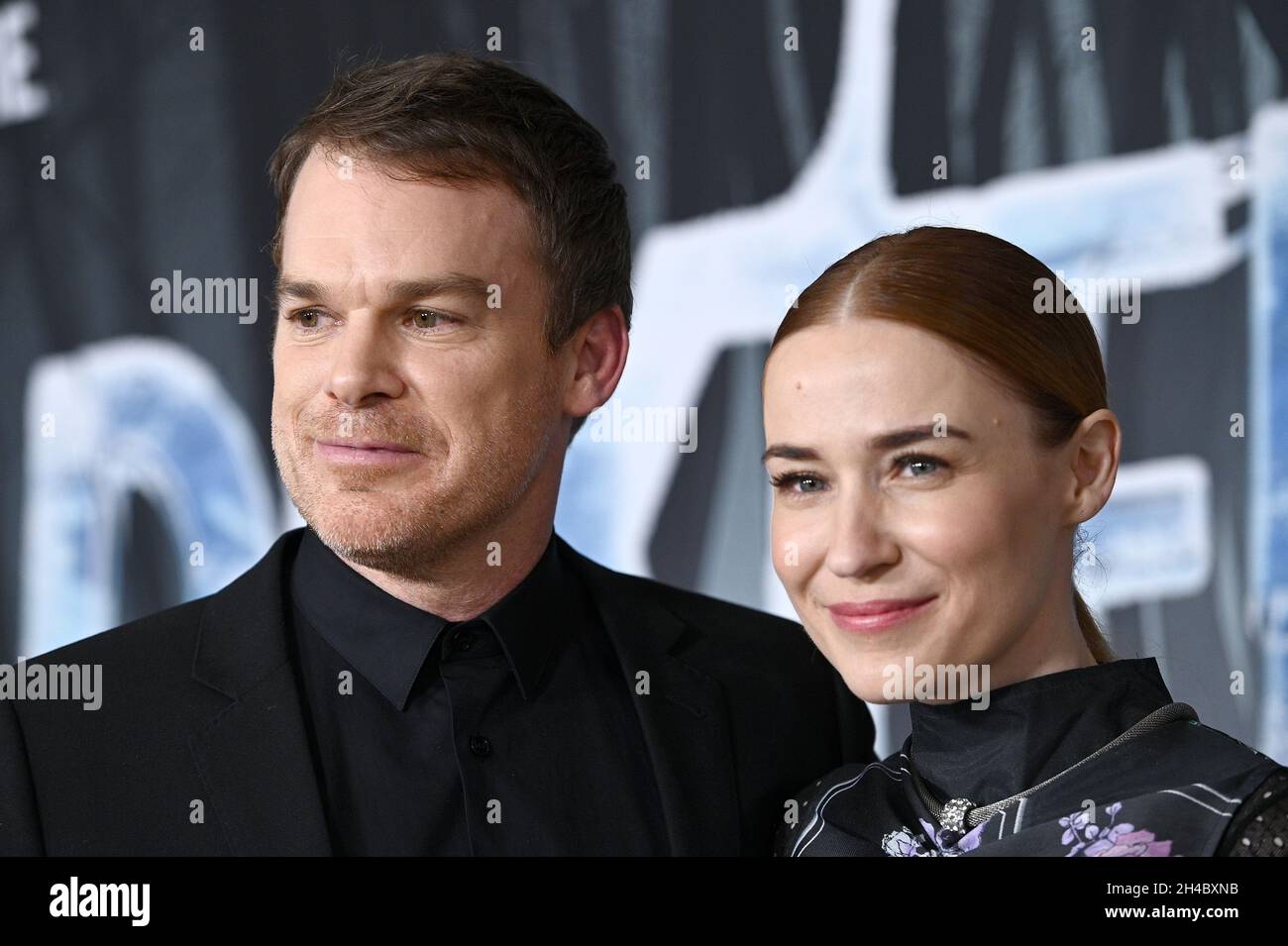 New York, USA. 01st Nov, 2021. (L-R) Michael C. Hall and Morgan Macgregor attend the world ...