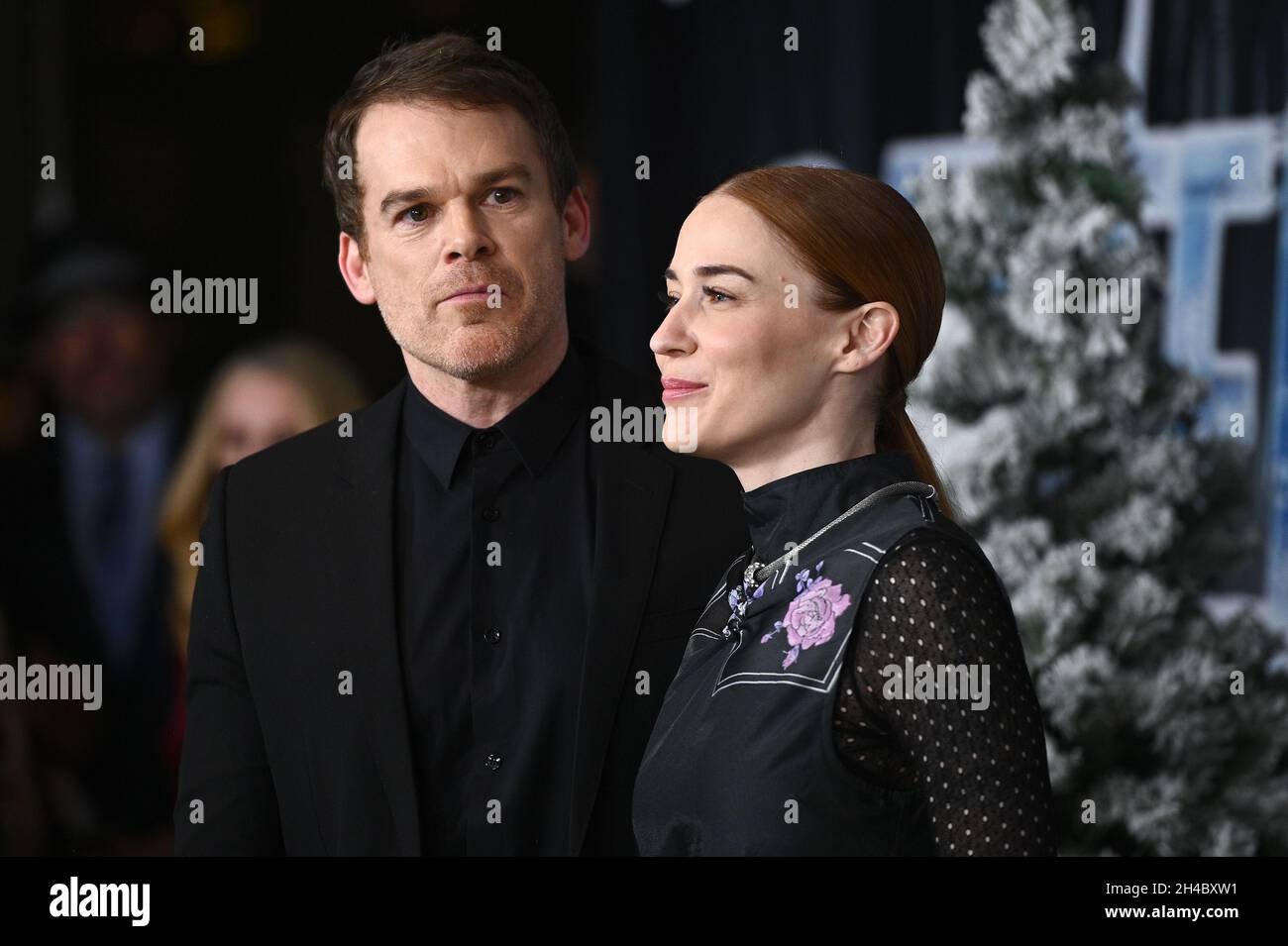 (L-R) Michael C. Hall and Morgan Macgregor attend the world premiere of "Dexter: New Blood ...