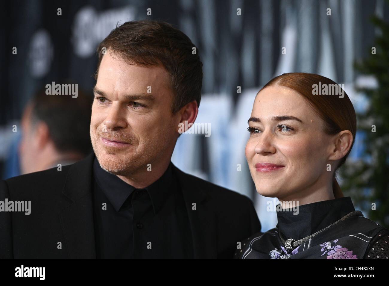 (L-R) Michael C. Hall and Morgan Macgregor attend the world premiere of "Dexter: New Blood ...