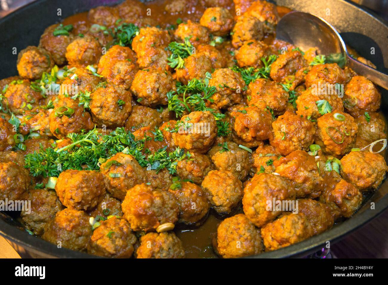 Fresh meatballs are served at a dinner party Stock Photo - Alamy