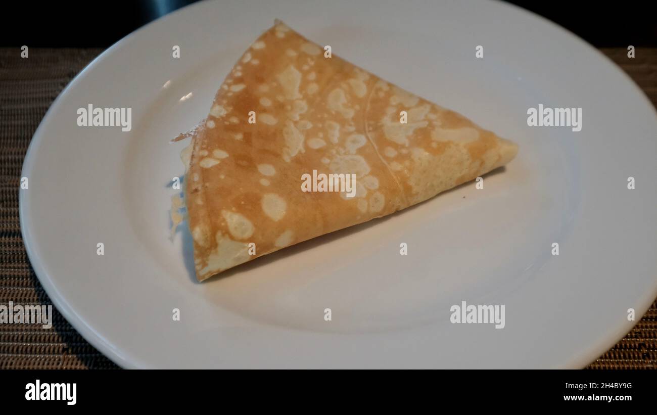 Thin and Light Plain Crepes on a Plate Desserts Stock Photo - Alamy
