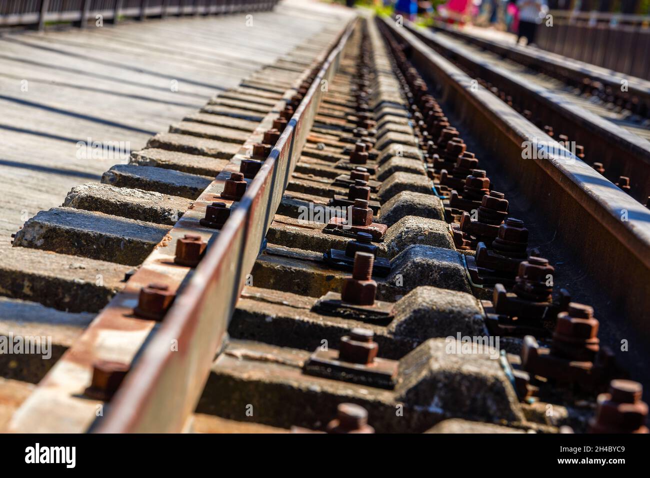 A railway bridge and railway tracks Stock Photo - Alamy