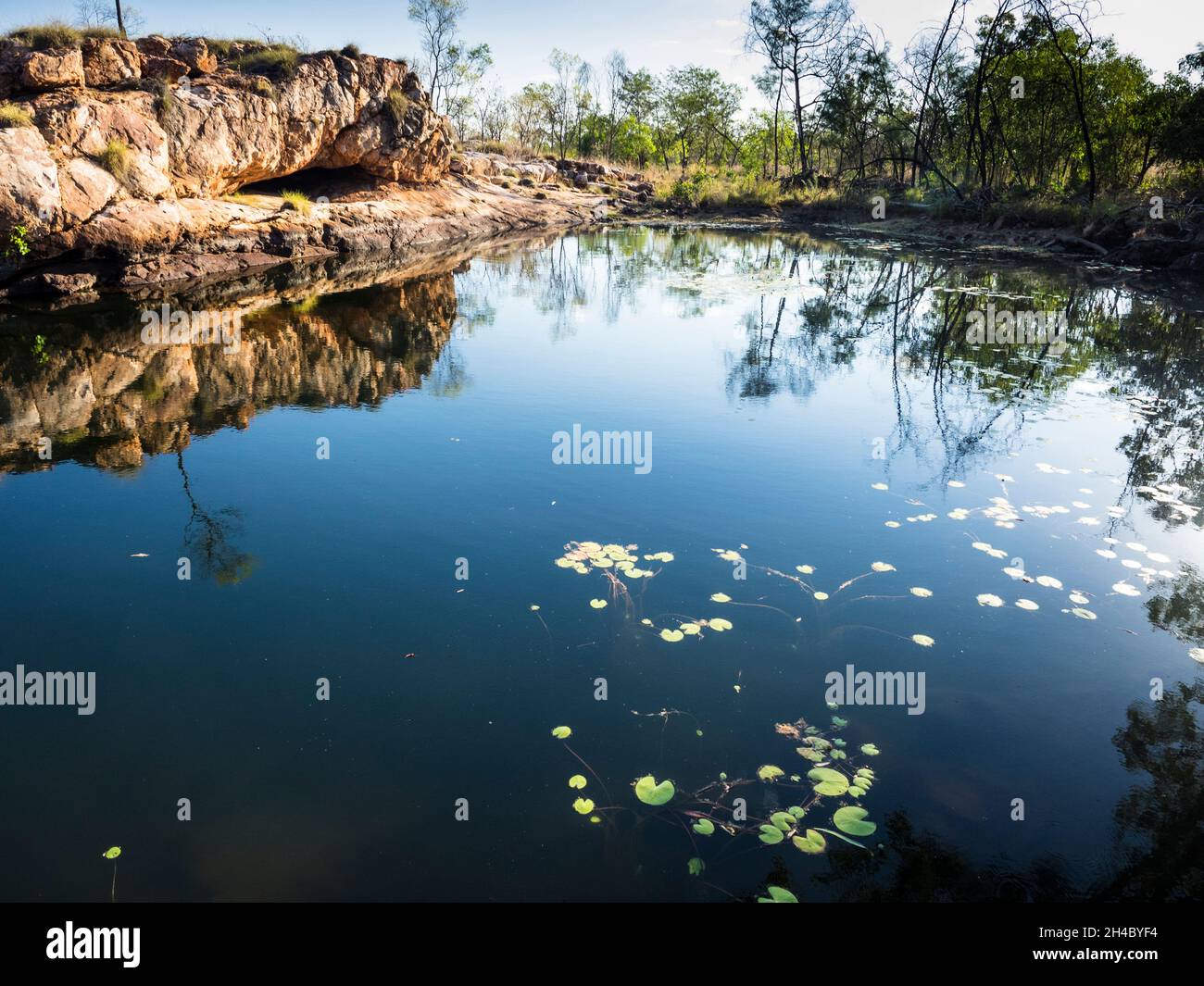 Donkey Pools waterhole, Charnley River Station, Wet Kimberley, Western ...
