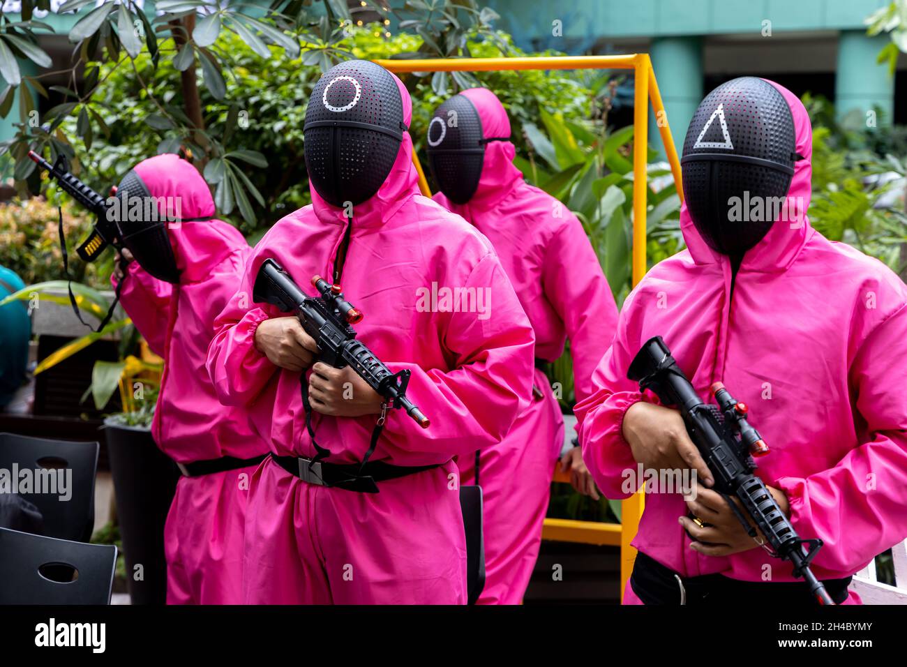 People who enjoy Squid game event at the Eastwood Shopping Mall, Metro ...