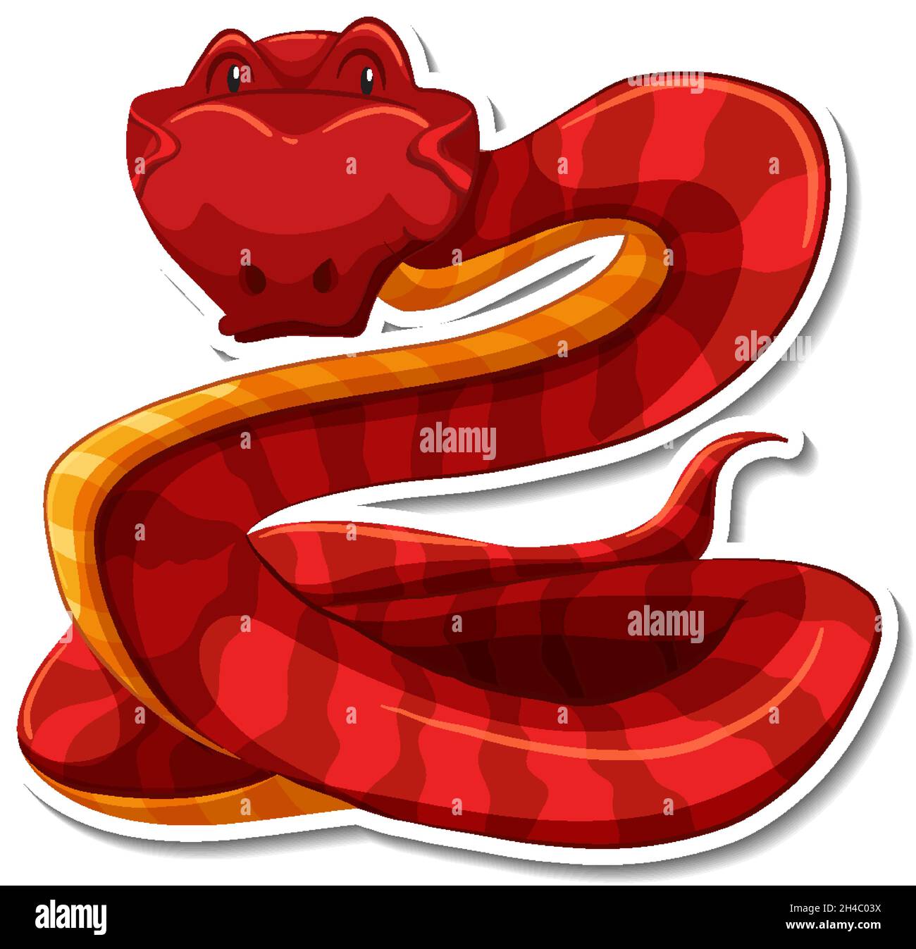 Snake cartoon character on white background illustration Stock Vector ...