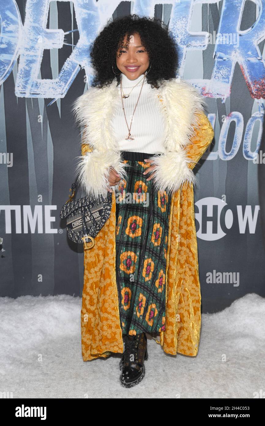 New York, USA. 01st Nov, 2021. Laya DeLeon Hayes attends the world ...