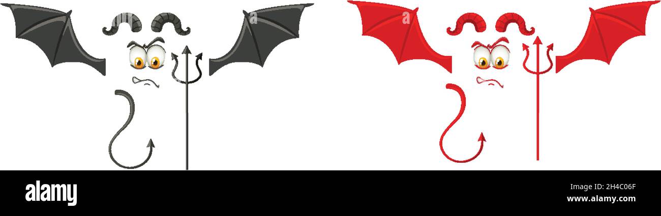 Evil face with devil element illustration Stock Vector Image & Art - Alamy