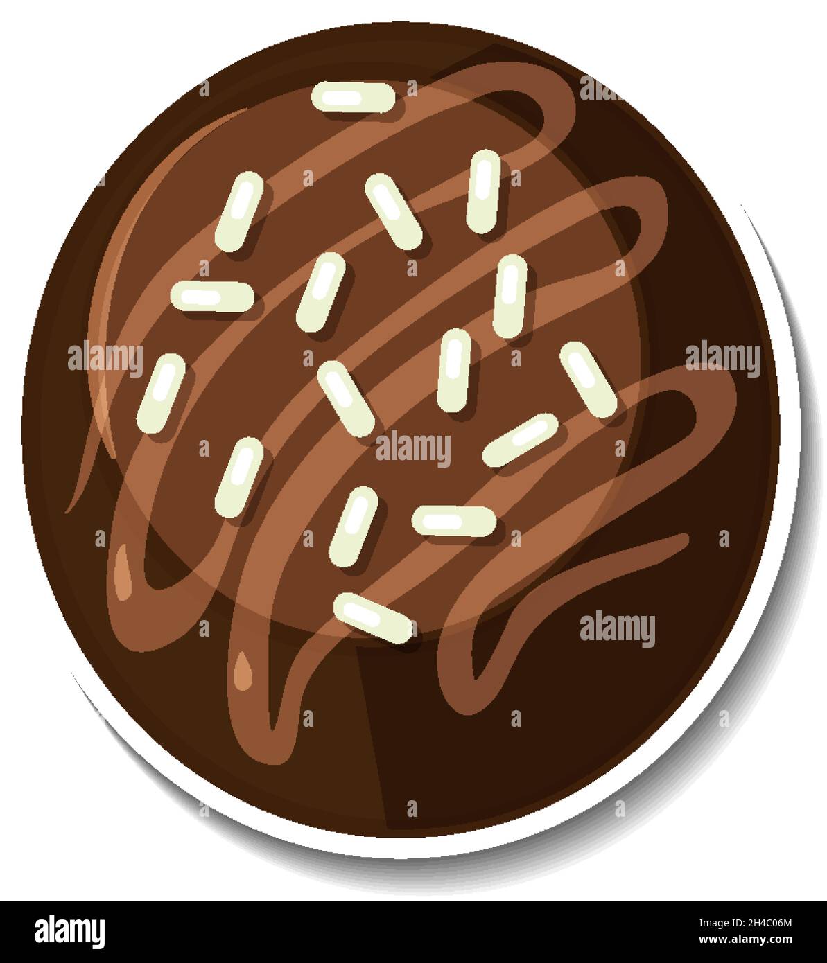 Chocolate brownie sticker isolated on white background illustration ...