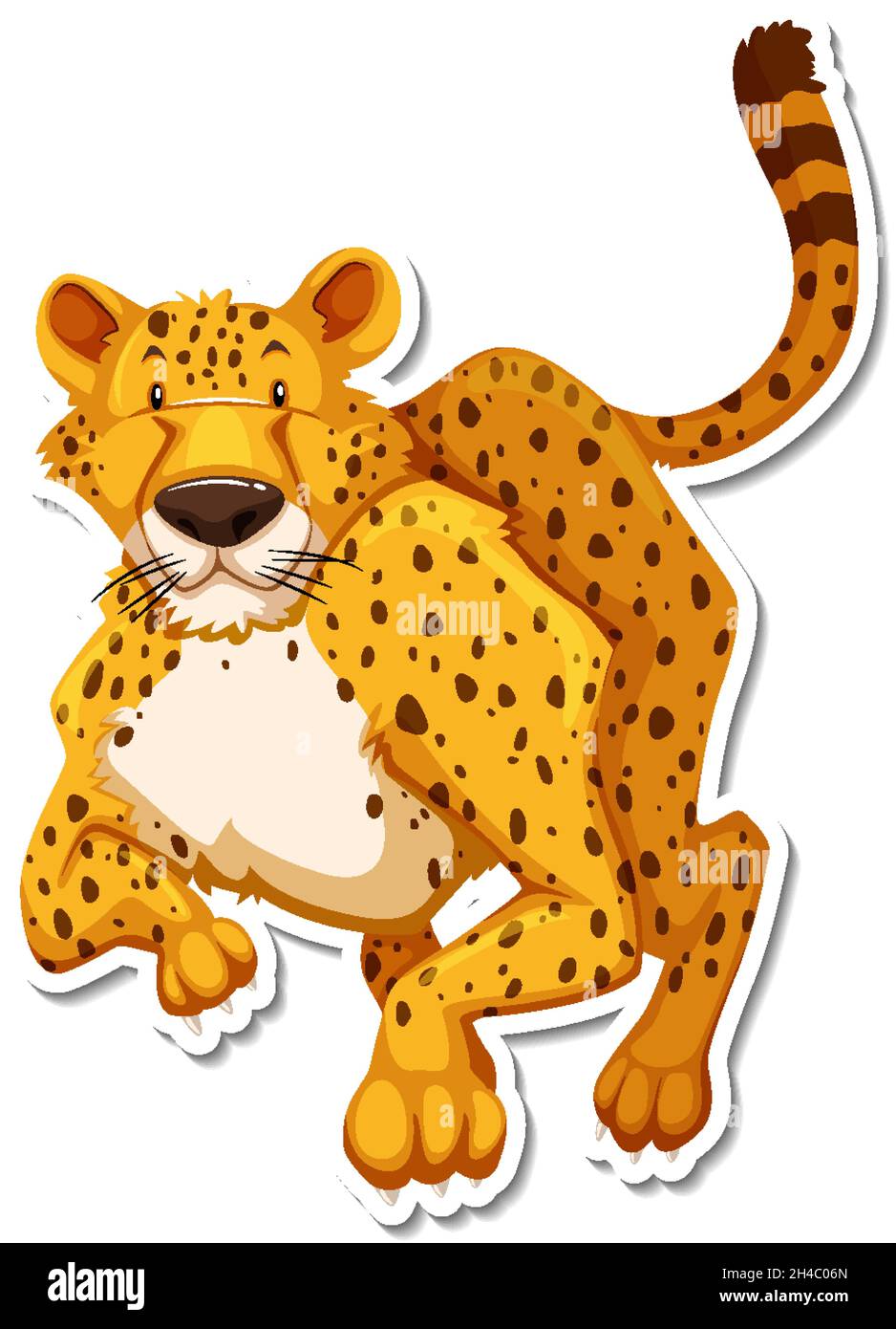 Cheetah cartoon character on white background illustration Stock Vector ...