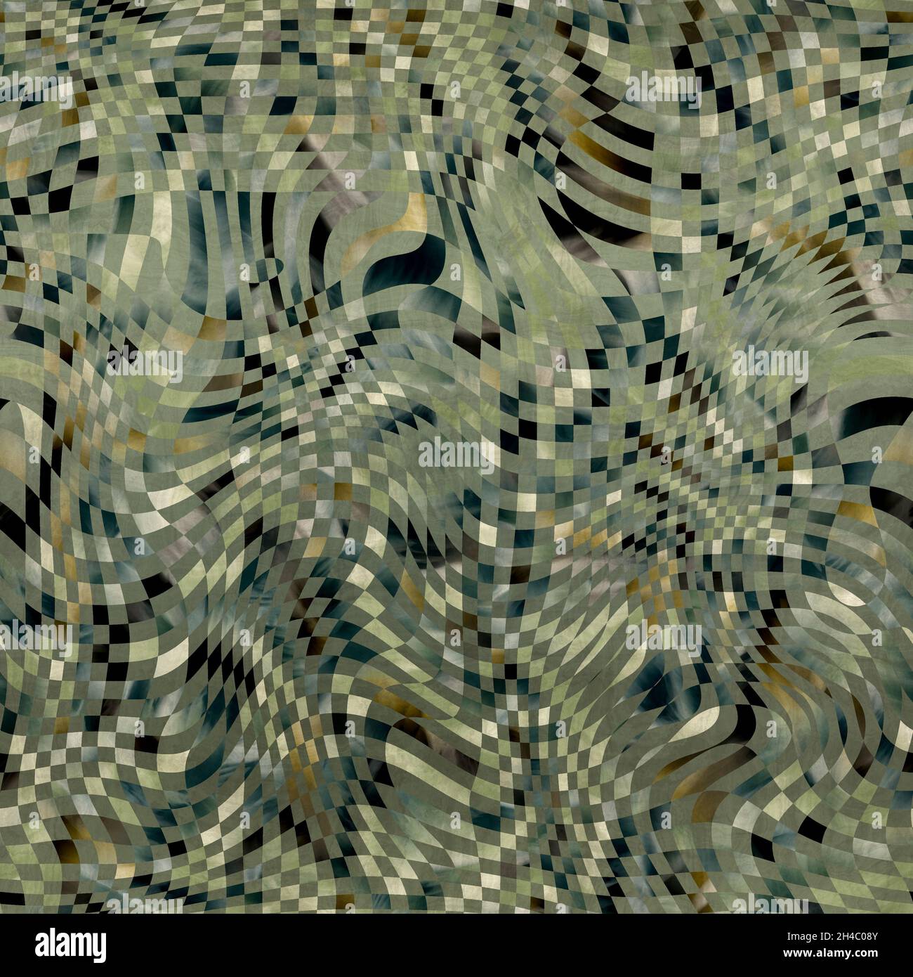 Seamless abstract wavy distorted check pattern for print Stock Photo ...