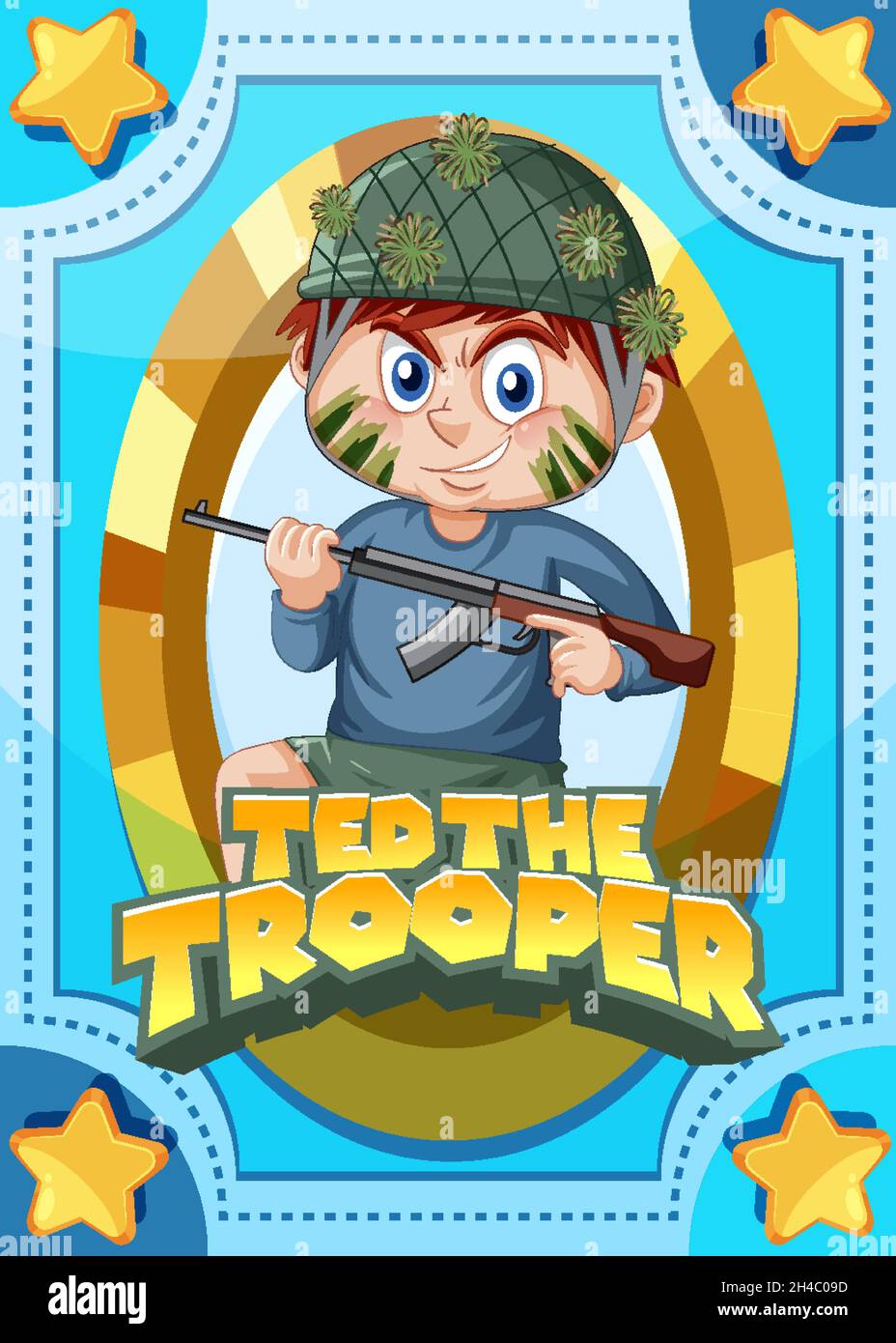 Character game card with word Ted The Trooper illustration Stock Vector ...