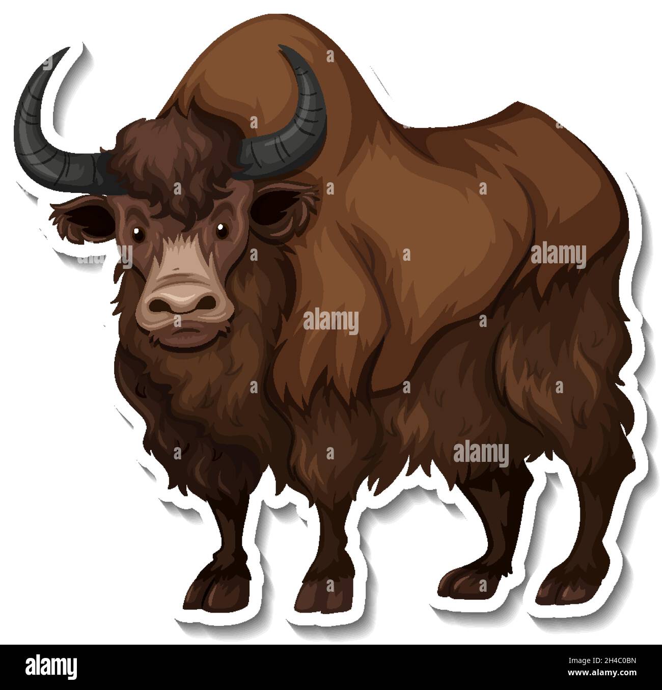 Bison animal cartoon sticker illustration Stock Vector Image & Art - Alamy
