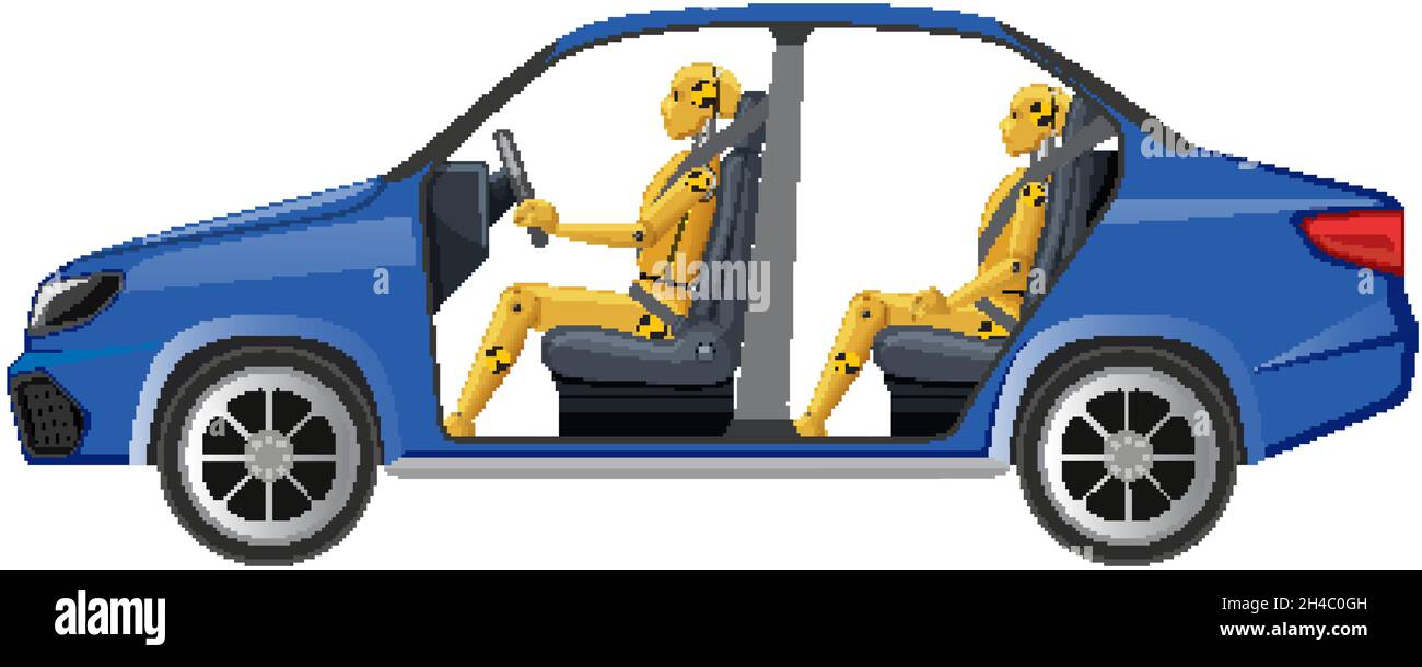 Crash test dummy in a car illustration Stock Vector Image & Art - Alamy