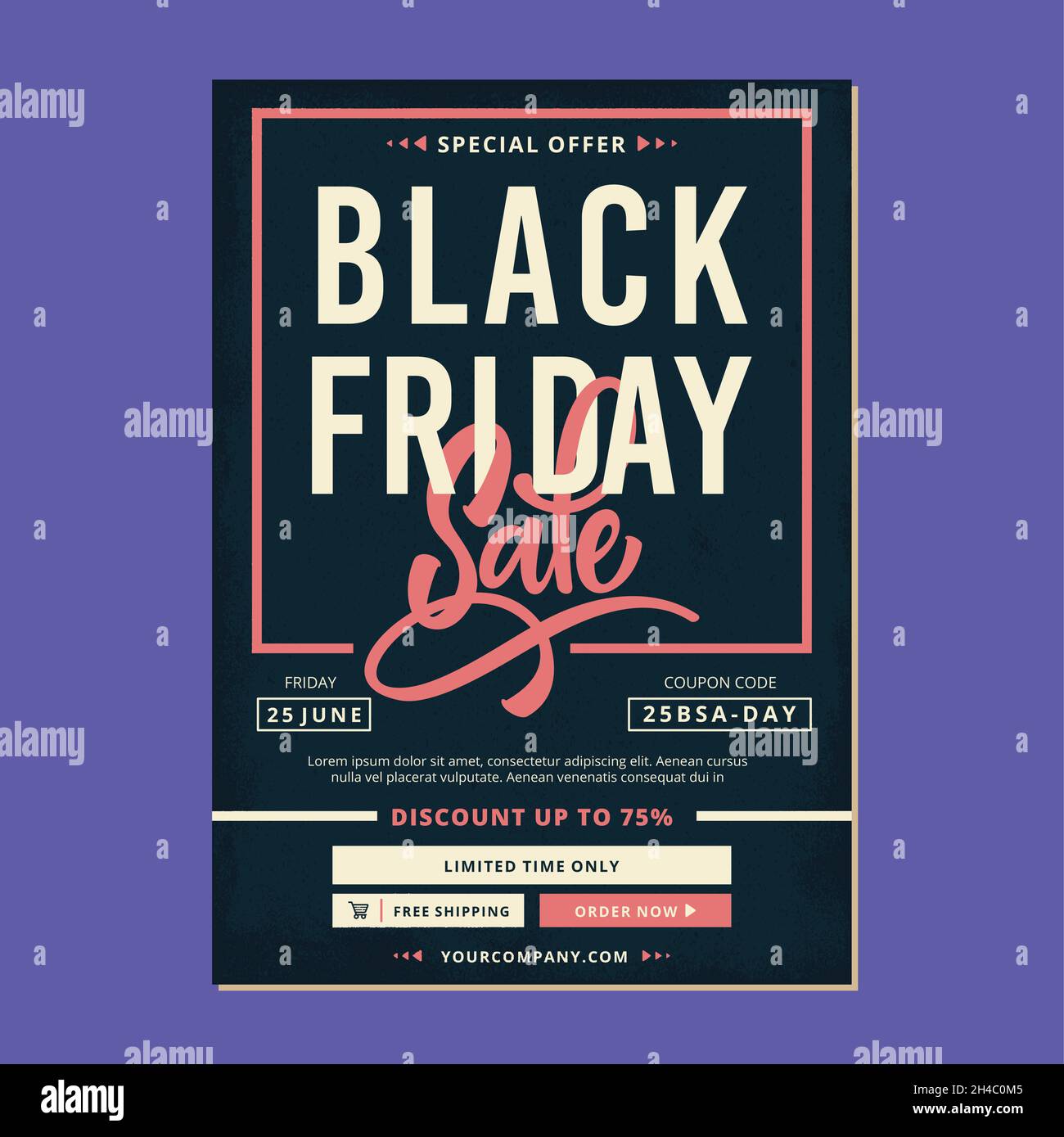 flat design black friday template vector design illustration Stock ...