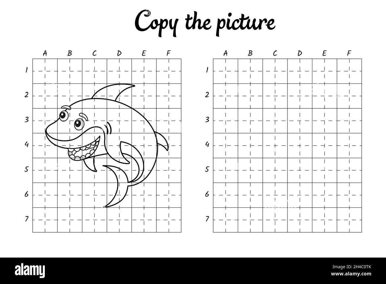 Copy the picture. Draw by grid. Coloring book pages for kids ...