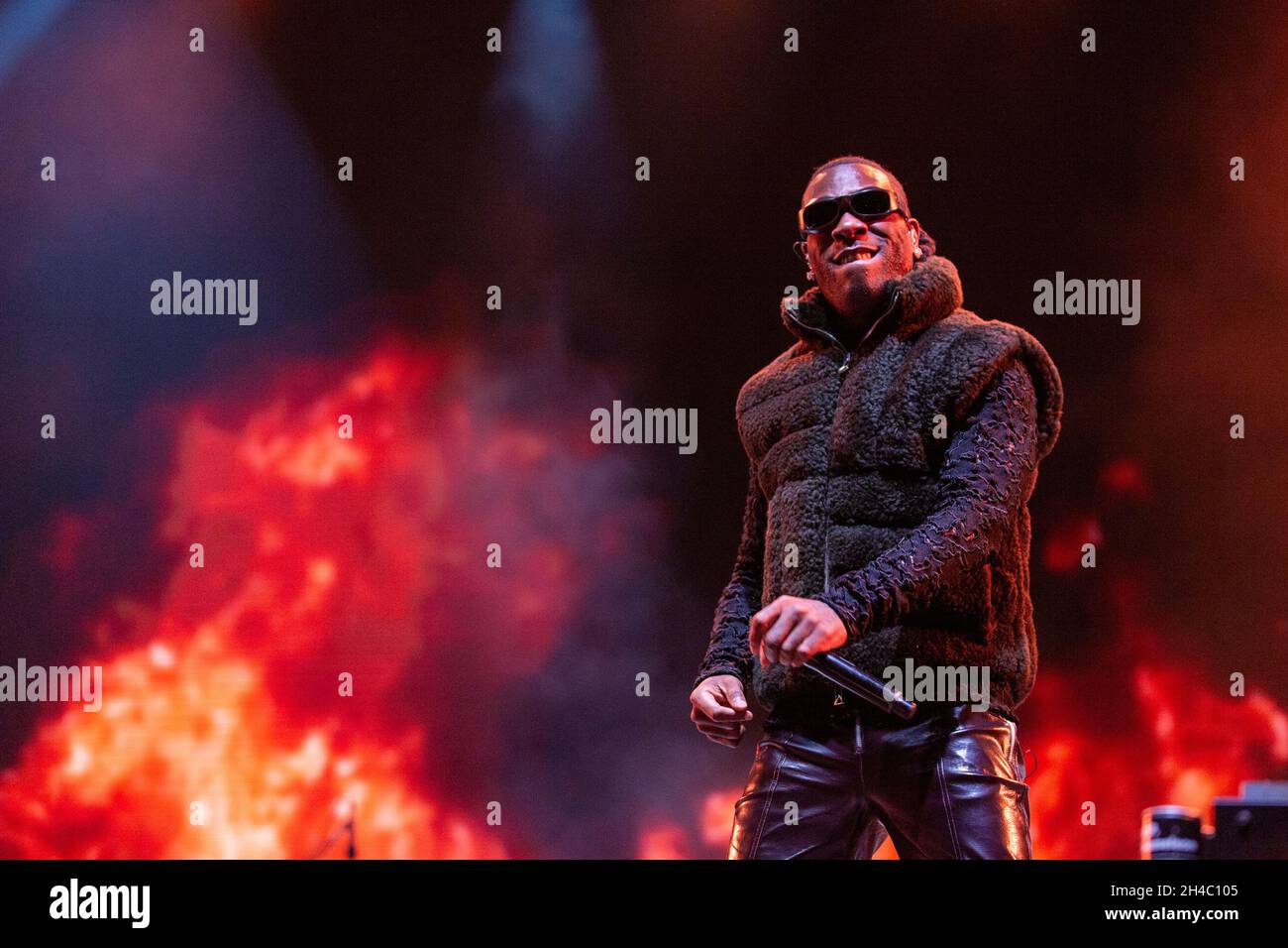 Nigerian rapper Burna Boy (Damini Ebunoluwa Ogulu) during the Outside ...