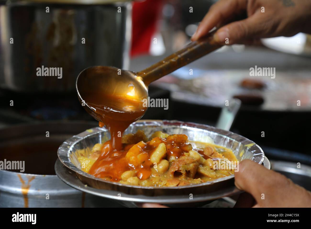 Delicious Chat Food Preparation Ahmedabad Gujarat India Stock Photo - Alamy